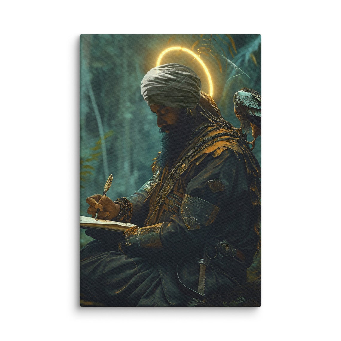 Printed Canvas Guru Gobind Singh Ji Writing the Zafarnama 10th Guru of ...