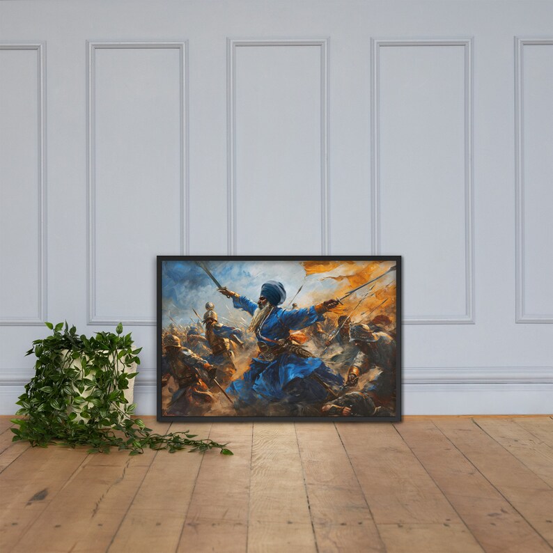 Sikh Warrior Akali in the Battle of Chamkaur Oil Painting Digital Download Sikh Futurism Art - Etsy