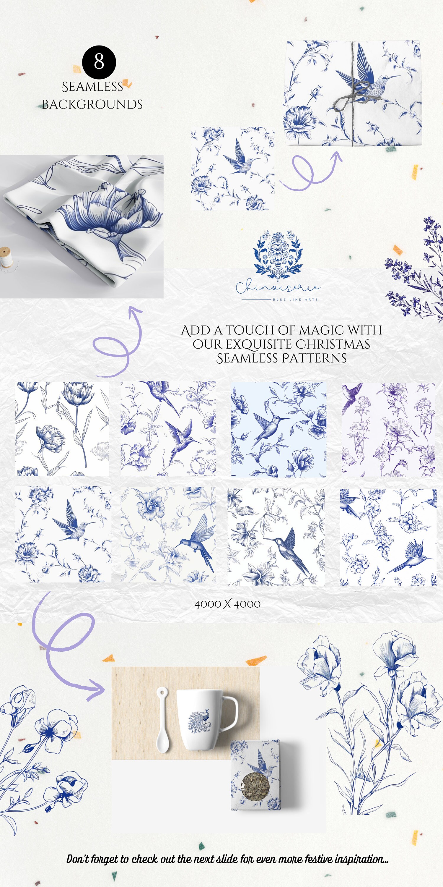 Charming Chinoiserie Clipart Watercolor Blue Line Art - Etsy Canada