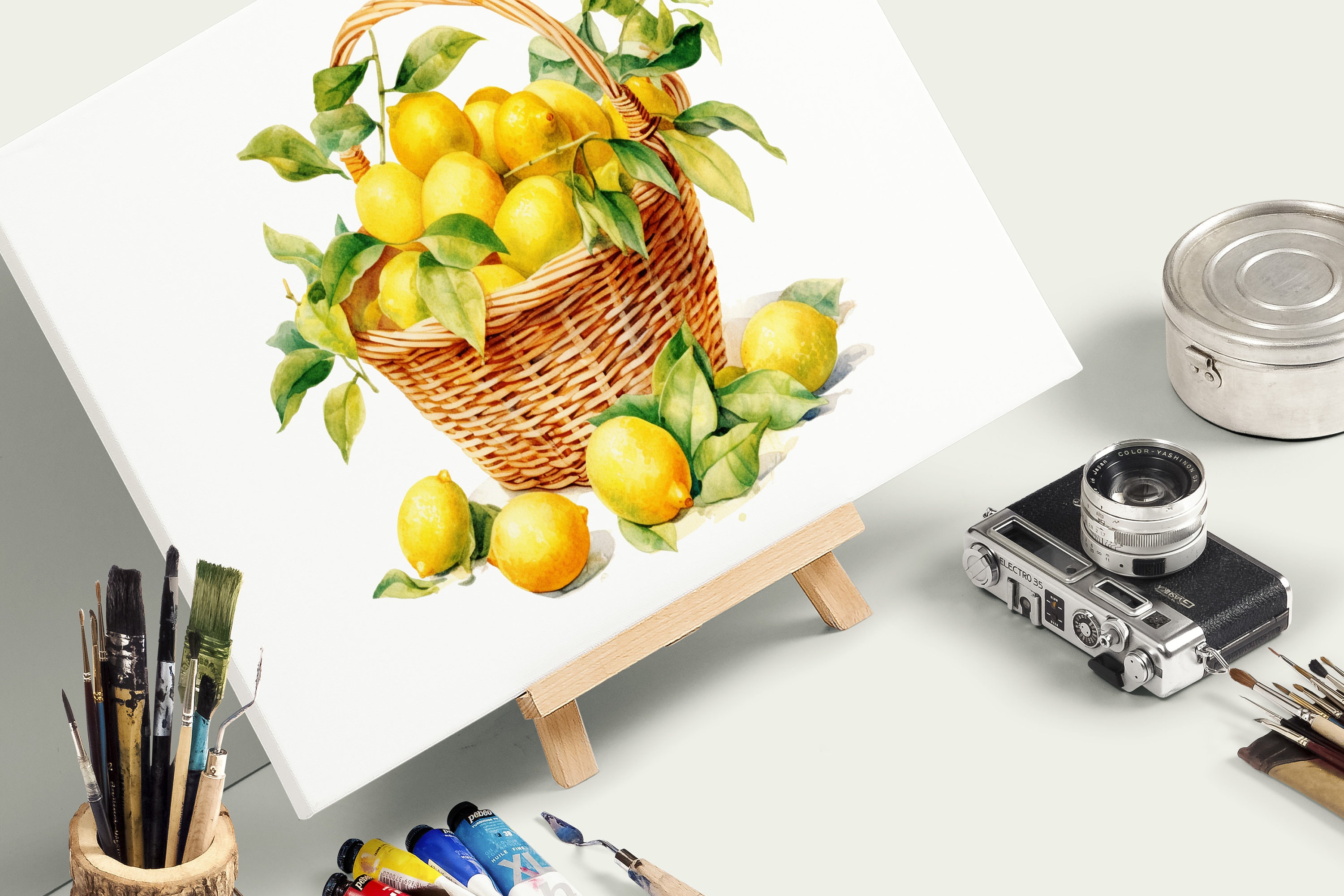 40 Summer Lemonade Watercolor High Resolution PNG Clipart Set, Instant ...