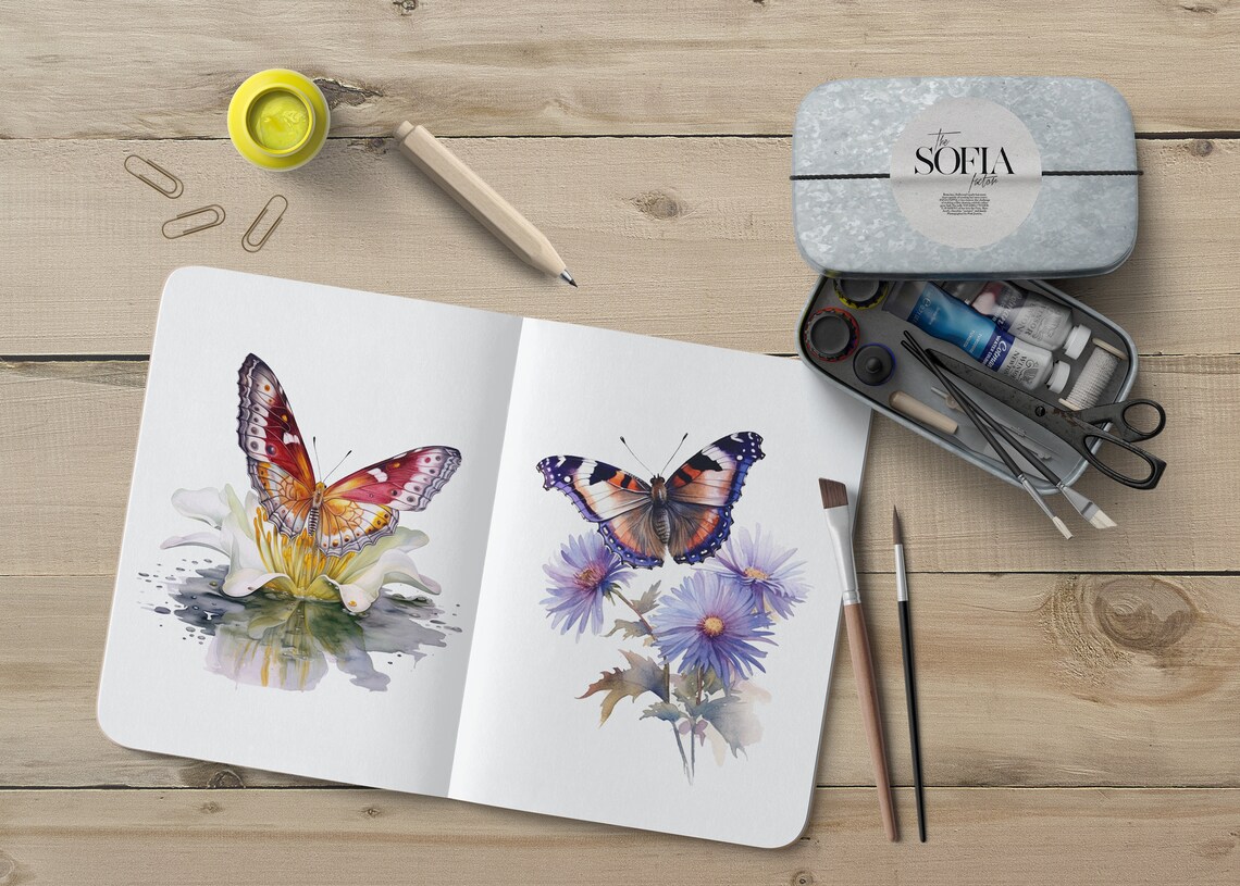Birth Month Butterflies PNG, Cute Butterfly Clipart Bundle of 36 ...