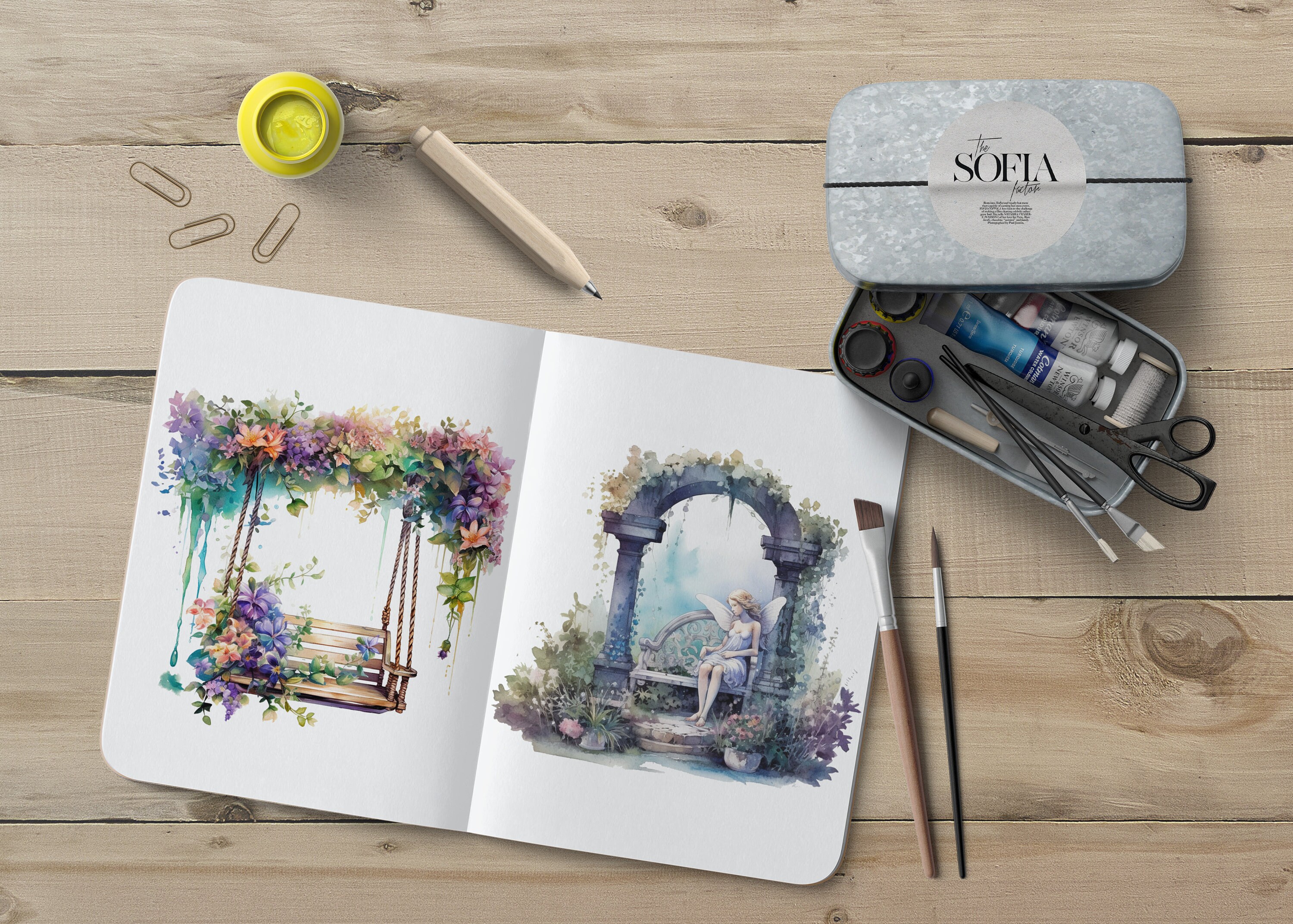 40 Enchanting Garden Watercolor Clipart With Magical Floral Garden Set ...