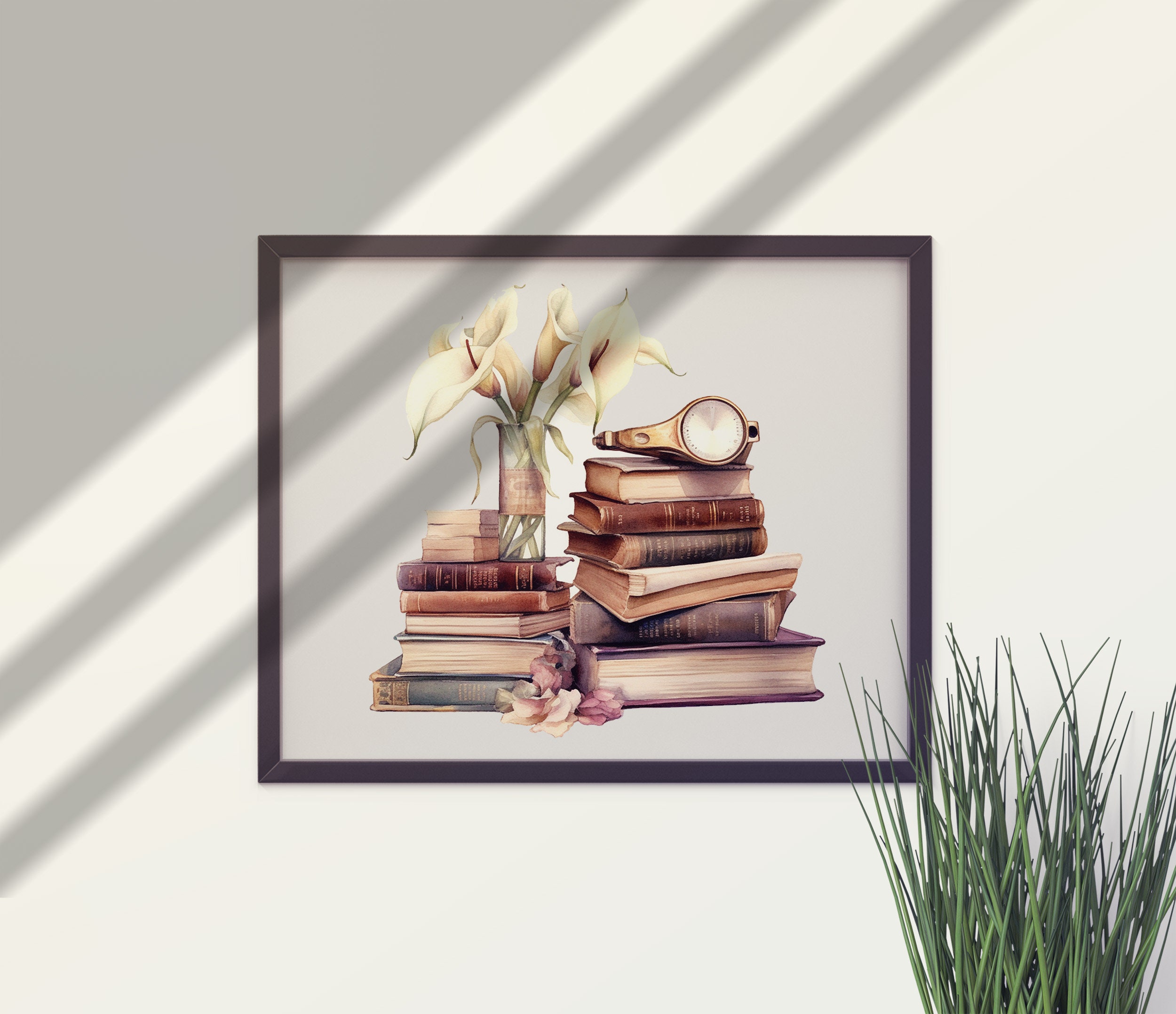 20 Vintage Floral Book Illustrations, Flowers Book Stack, Botanical ...