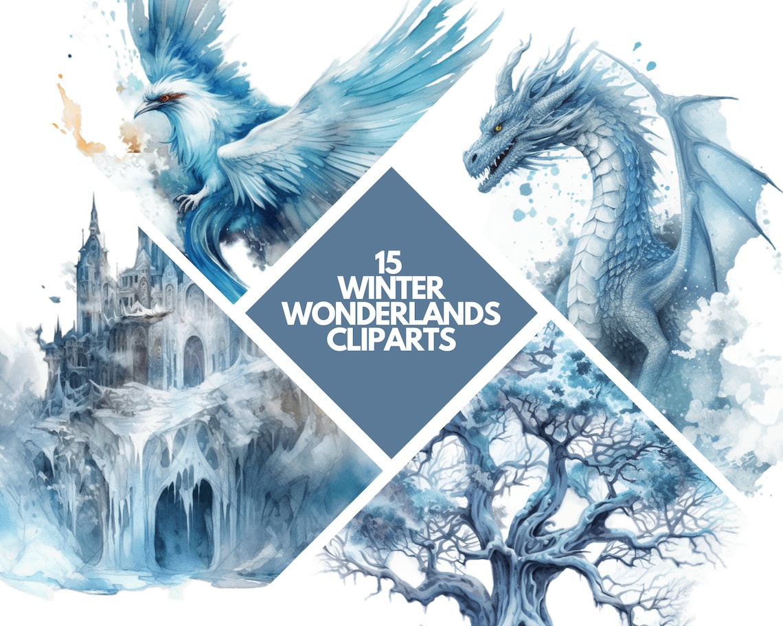 15 Winter Wonderland Clipart Collection - Magical Snowy Landscapes and ...