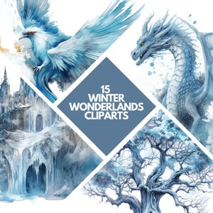 15 Winter Wonderland Clipart Collection - Magical Snowy Landscapes and ...