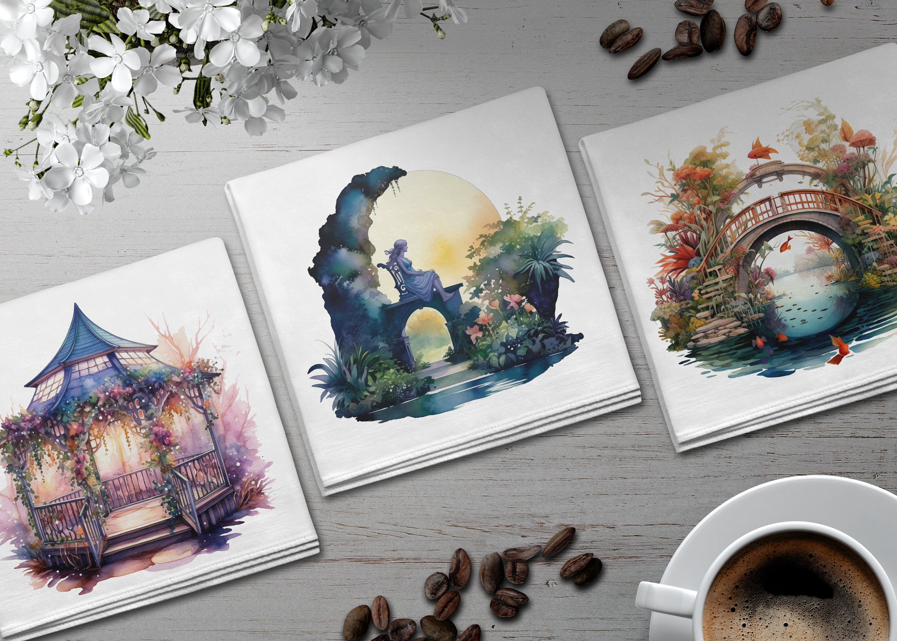 40 Enchanting Garden Watercolor Clipart With Magical Floral Garden Set ...