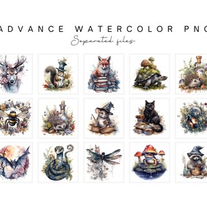 20 Cottagecore Familiars Clipart - Cozy Woodland Creatures, Magical ...