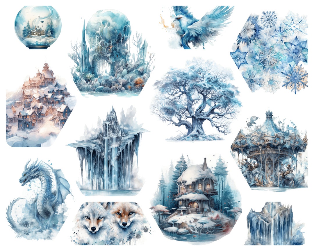 15 Winter Wonderland Clipart Collection - Magical Snowy Landscapes and ...