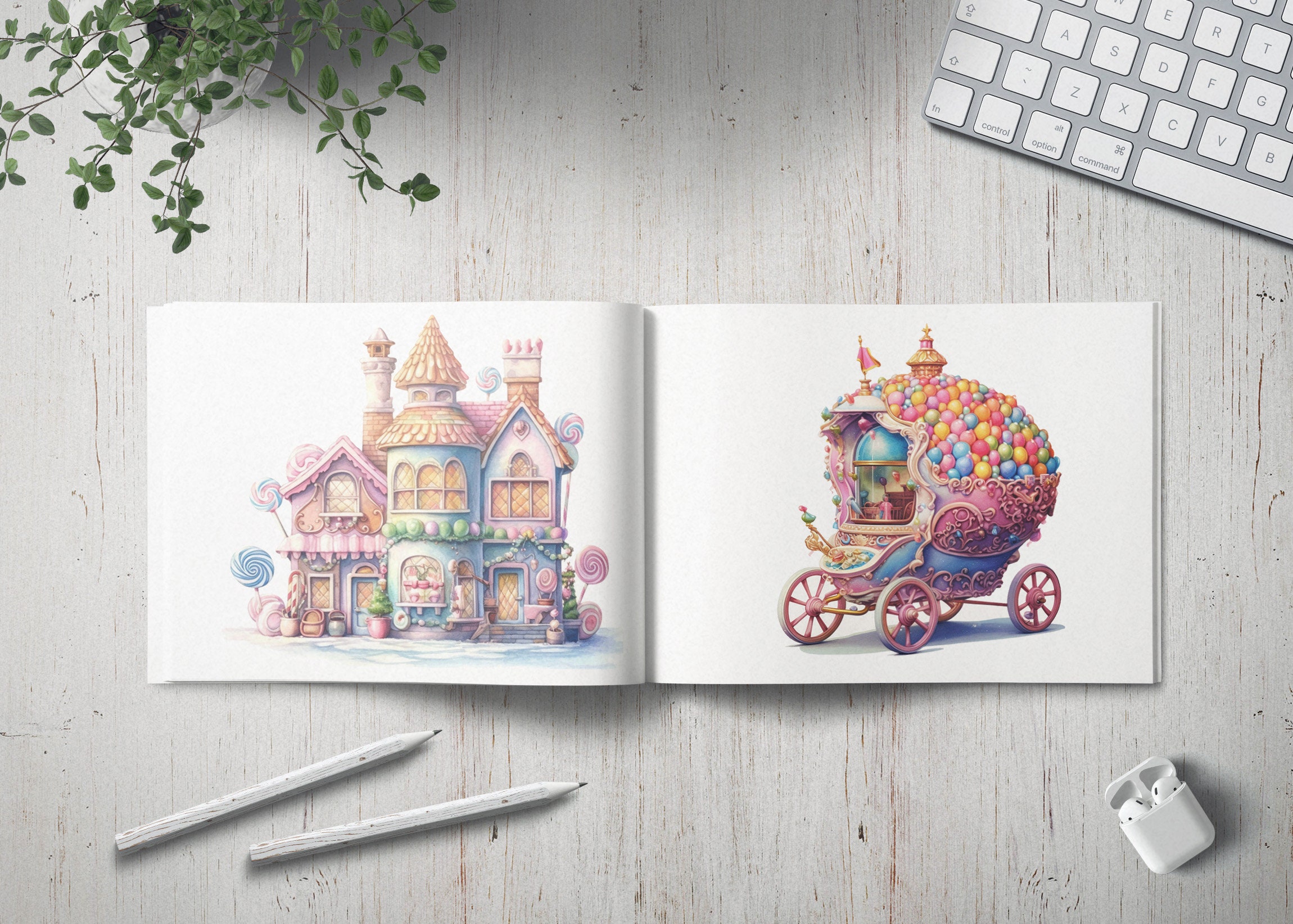 45 Fairy Candyland, Pastel Themed Party Clipart Set, Cotton Candy ...