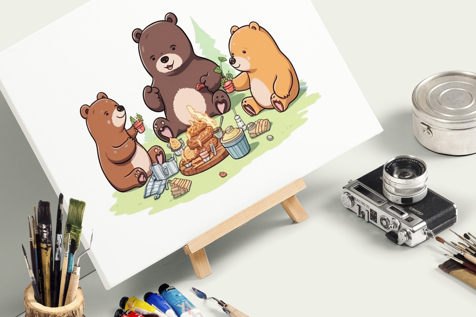 Little Bear Clipart Set: Storytelling PNG Illustrations (commercial Use ...