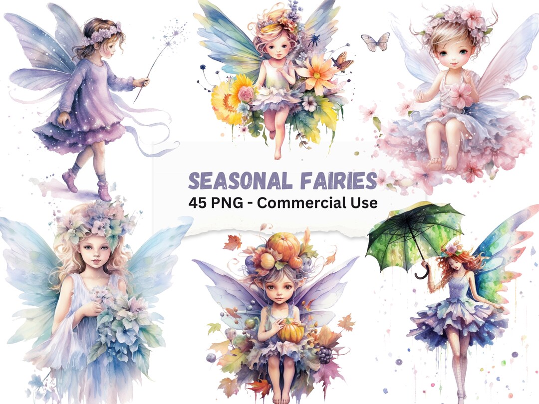 Enchanting Seasonal Fairies Clipart Collection - Spring Blossoms ...