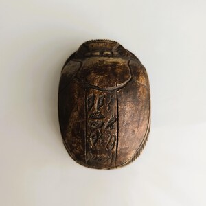 Carved Brown Stone Egyptian Scarab Beetle With Hieroglyphics, 1970s - Etsy