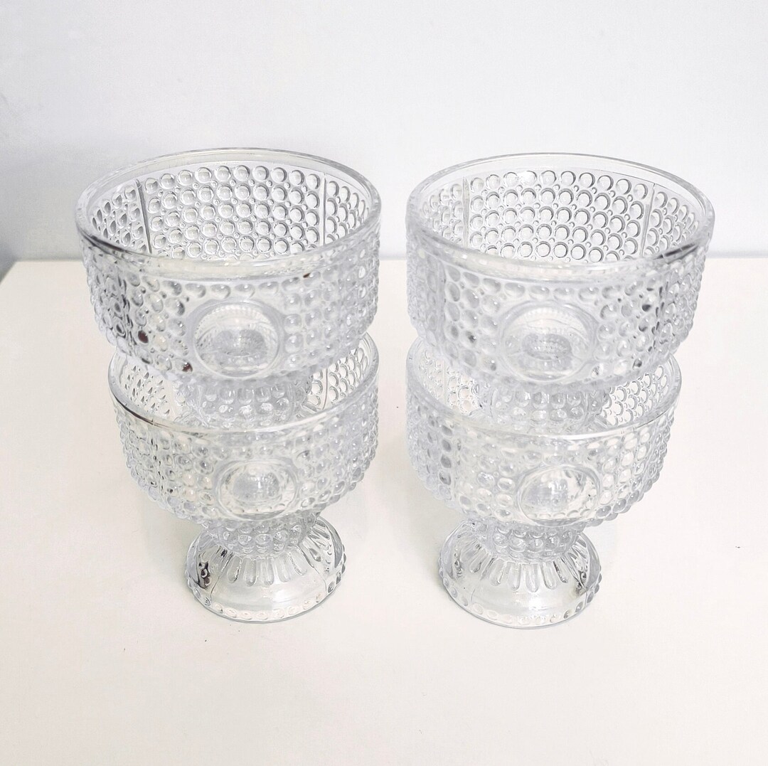 Set of 4 Ice Cream Cups, Pressed Glass Dessert Cups, Designed by Adolf ...