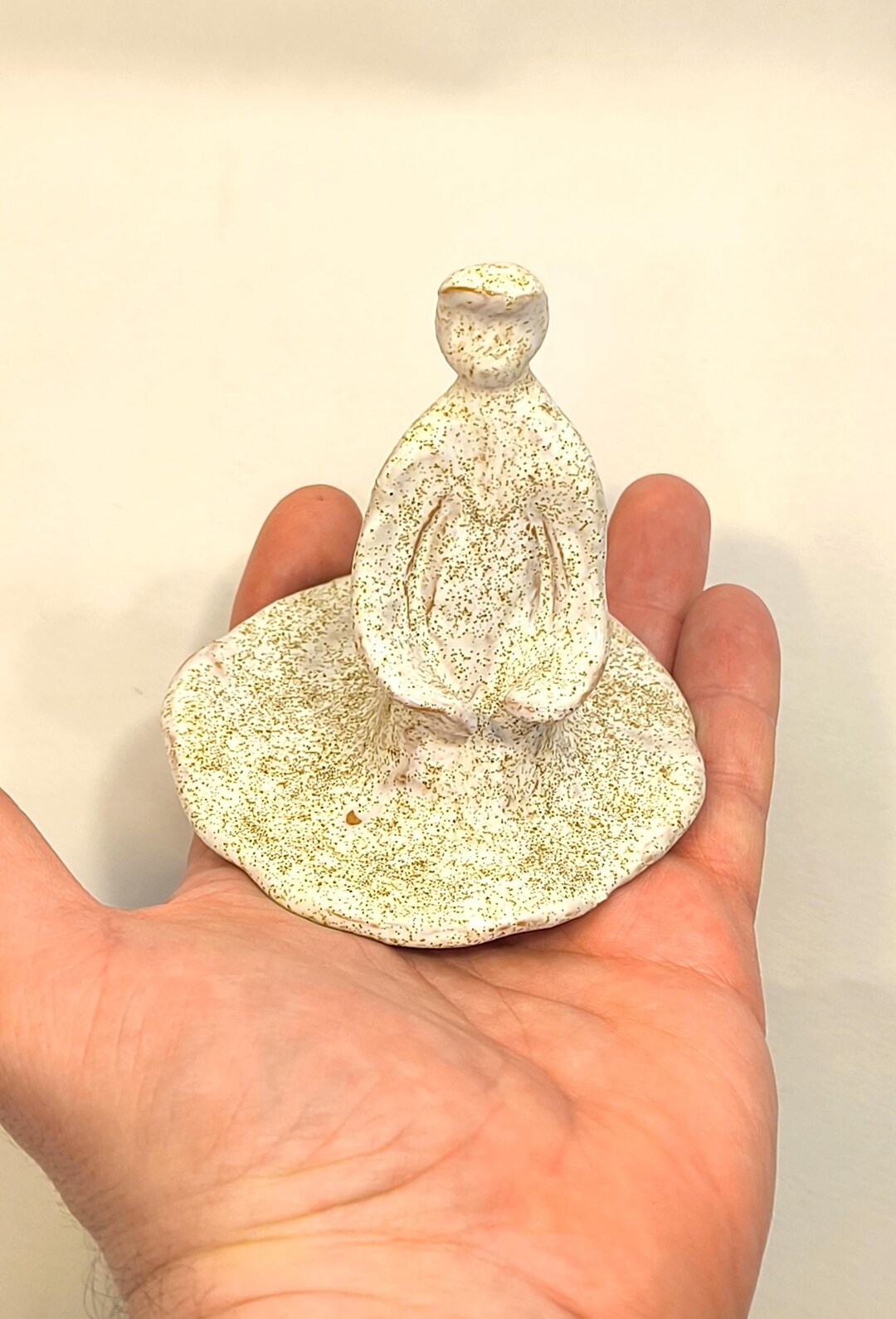 Handmade Glazed Clay Human Figure Sculpture, Abstract Art 1990, Unique ...