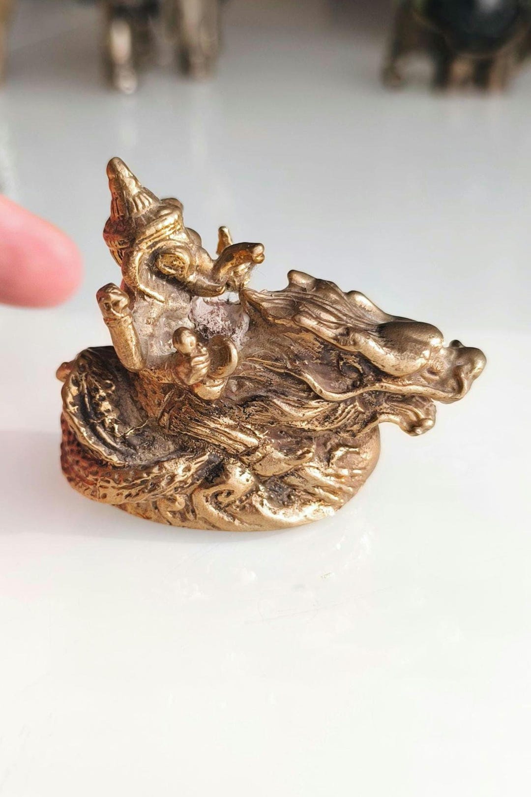 Bronze Statue Ganesha on Dragon, Hindu Mythology Sculpture, 1980s - Etsy