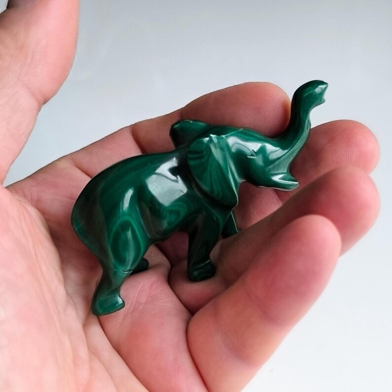 Small Green Malachite Elephant Figurine, Handmade 1980s - Etsy
