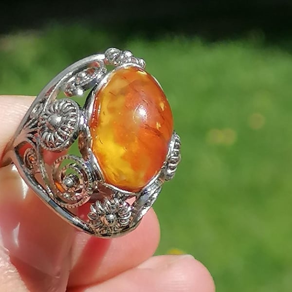 Baltic Amber Ring - Etsy