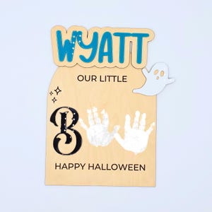 Halloween Footprint - Handprint Art Sign | Baby’s First Halloween ...