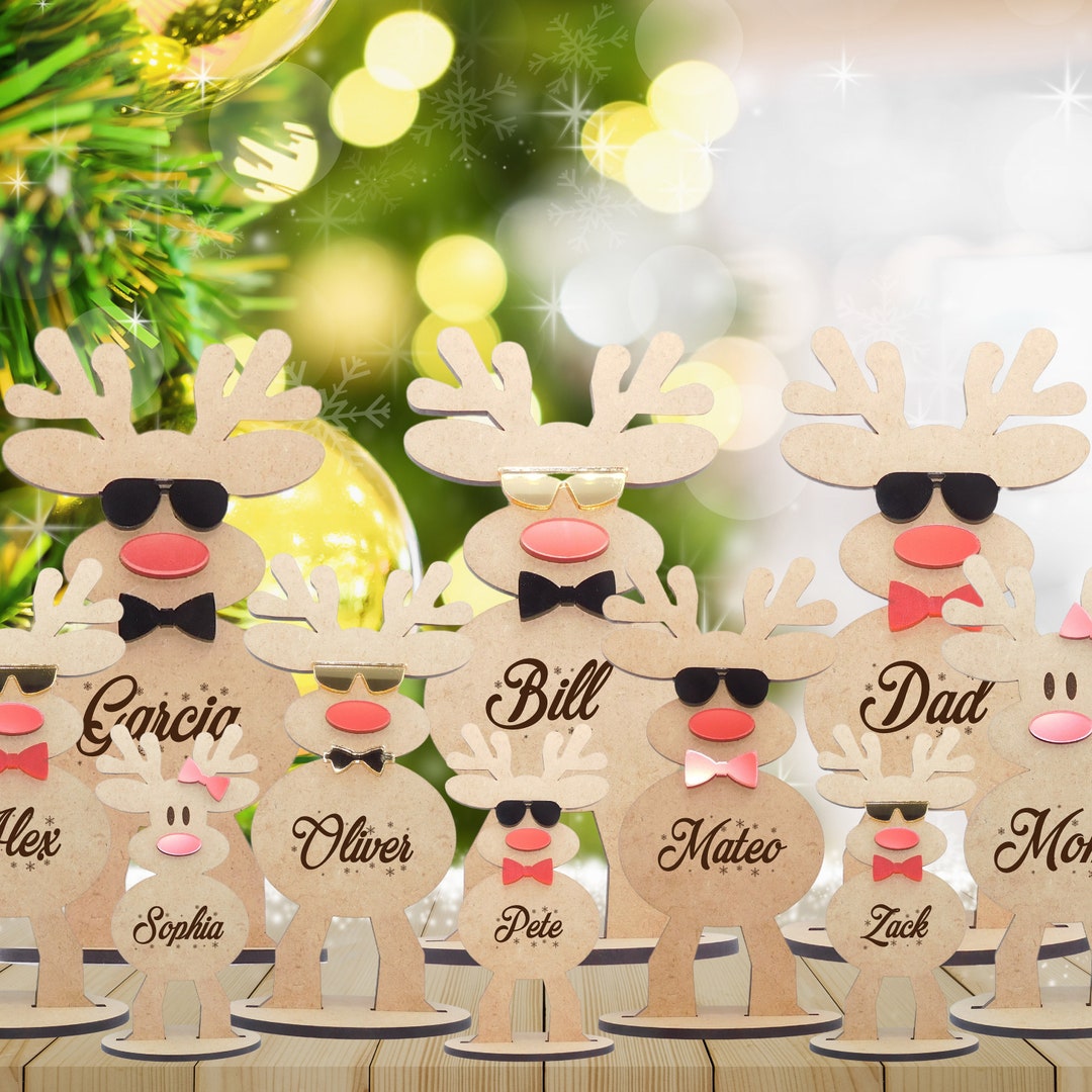 Personalized Reindeer Decor Family Christmas Reindeer - Etsy UK