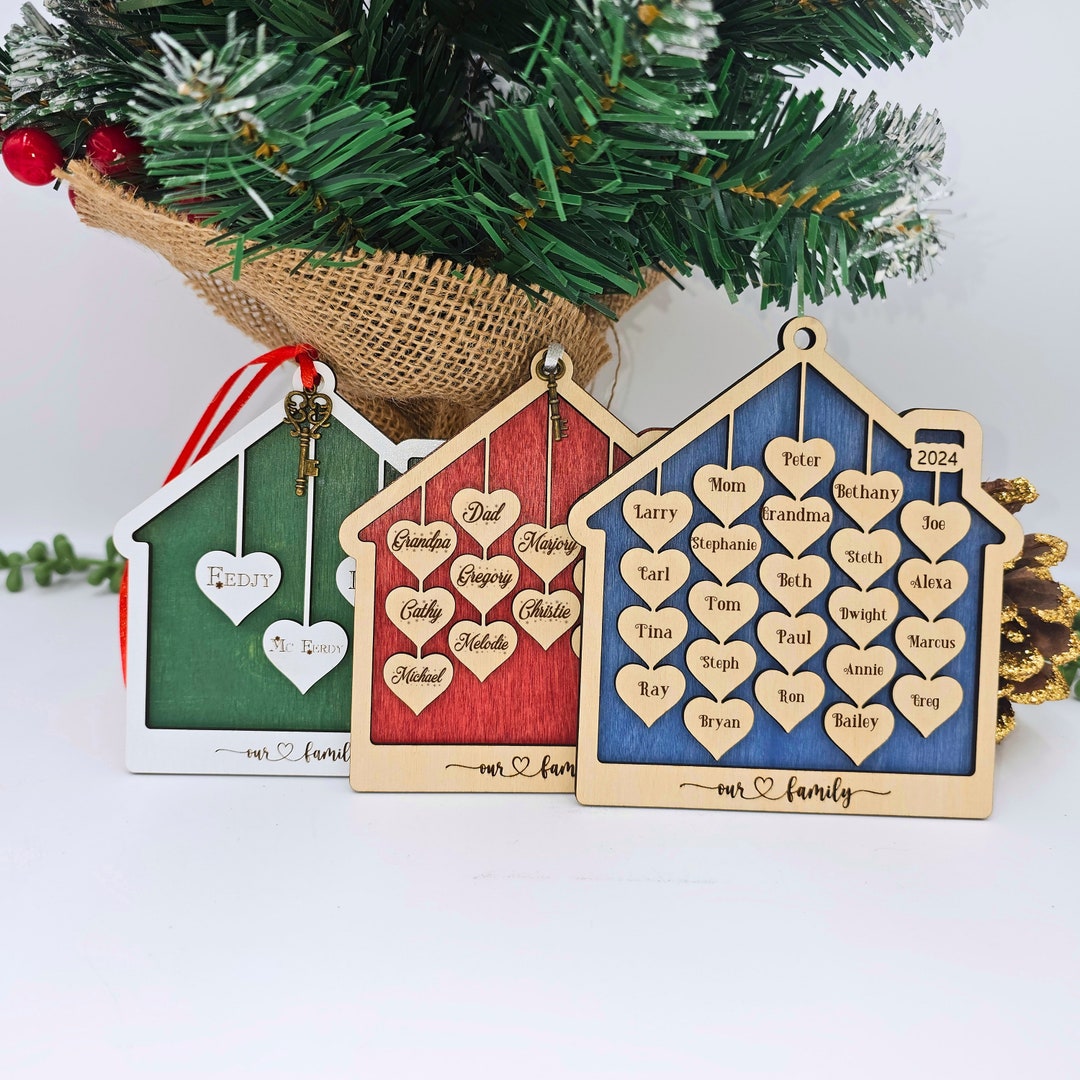 Custom Personalized Family Christmas Ornament, Great for Family Reunion ...