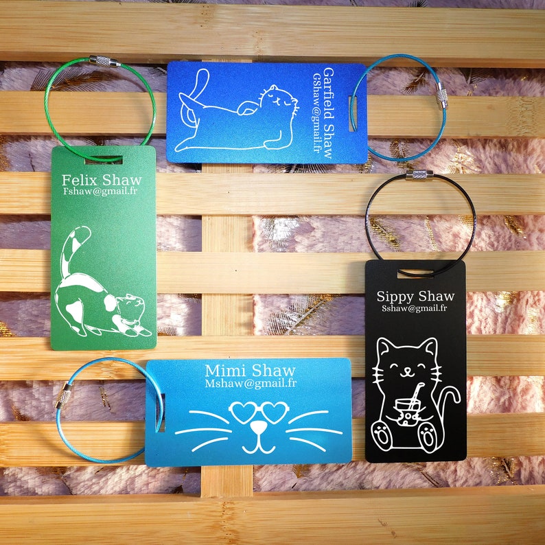 Large Cute Cat Design Luggage Tags - Perfect for Pet Lovers ...