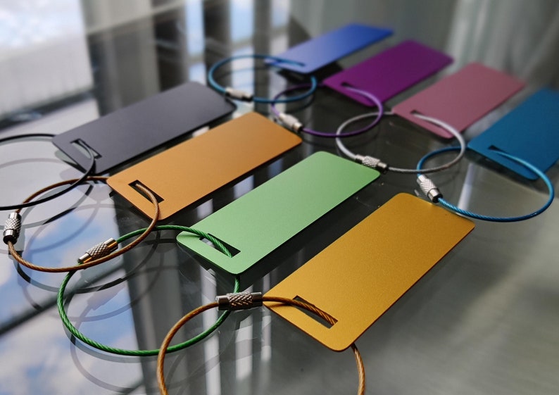 Engraved Aluminum Tag Personalized Metal Luggage Tag Travel - Etsy