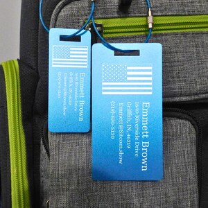 Large Engraved Aluminum Tag | Patriotic American Eagle Luggage Tag ...