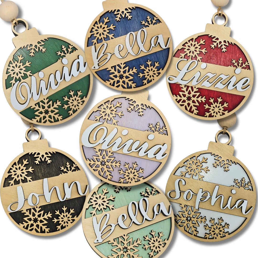 Personalized Snowflake Ornament | 3D Wood Ornament | Engraved Wooden ...