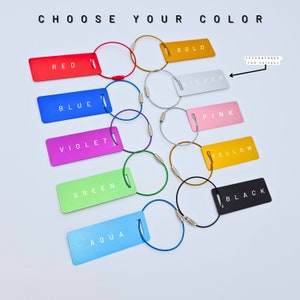 Engraved Aluminum Tag, Personalized Metal Luggage Tag, Travel Gift, Bag ...