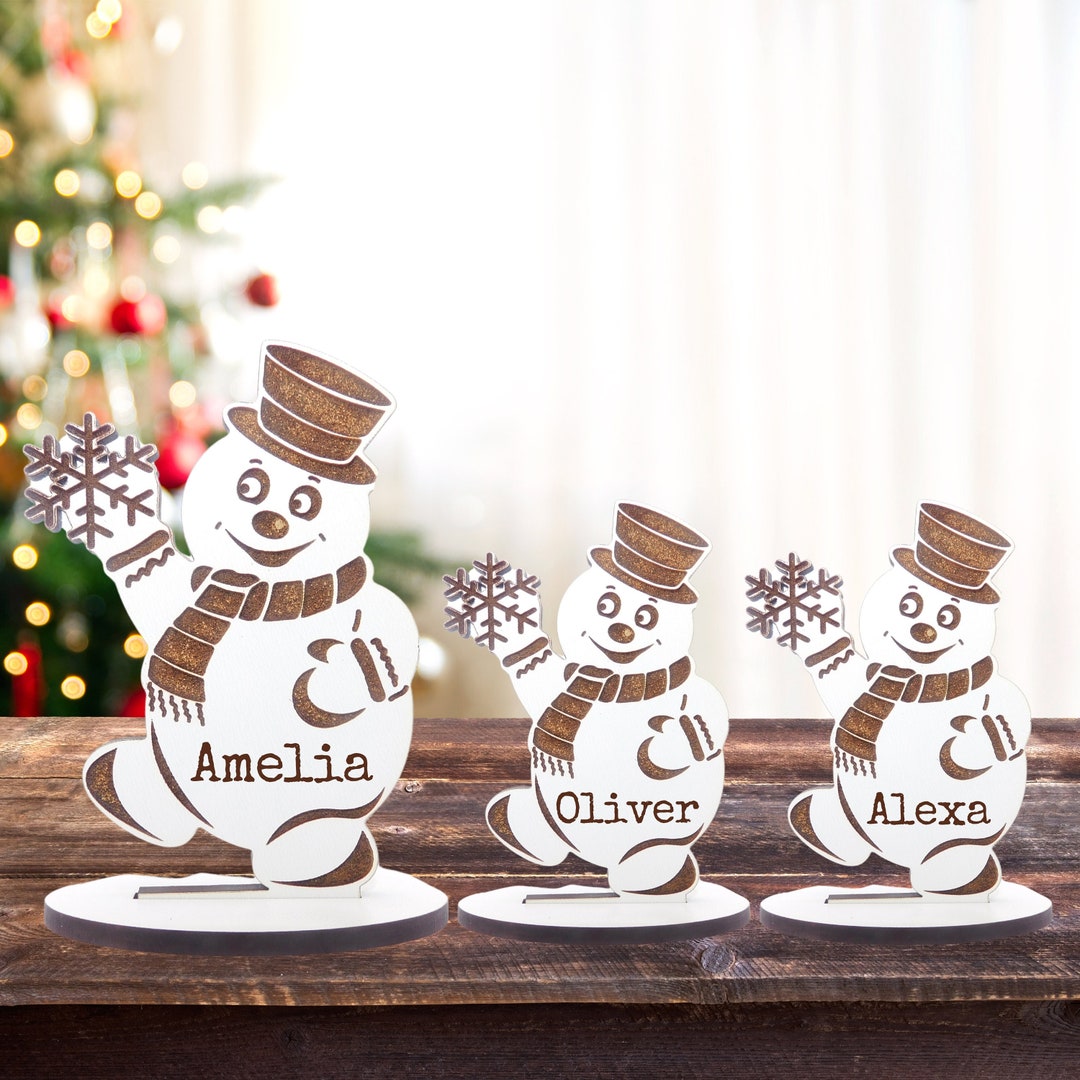 White Christmas Place Name, Personalised Snowman Decorations, Stag ...
