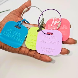 Personalized Acrylic Luggage Tag, Travel Gift, Bag ID, Custom Images ...