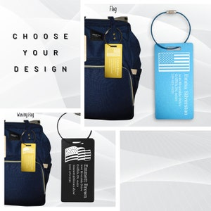 Large Engraved Aluminum Tag | Patriotic American Eagle Luggage Tag ...