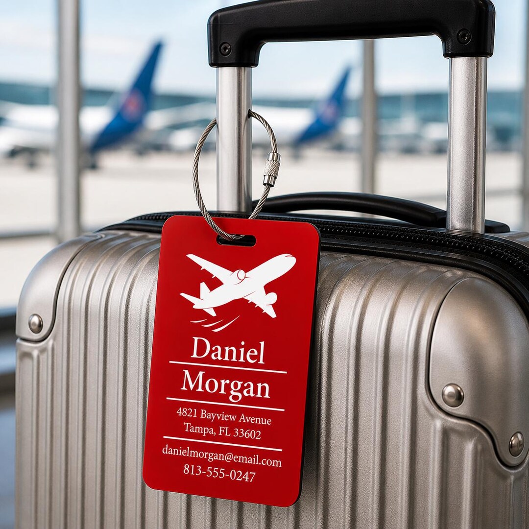Luggage Tags for Suitcase, Personalized Metal Luggage Tag, Travel Gift ...