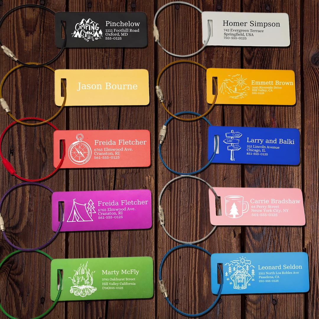 Camping Luggage Tags to Hike More Worry Less, Camp Backpack Tag, Nature ...