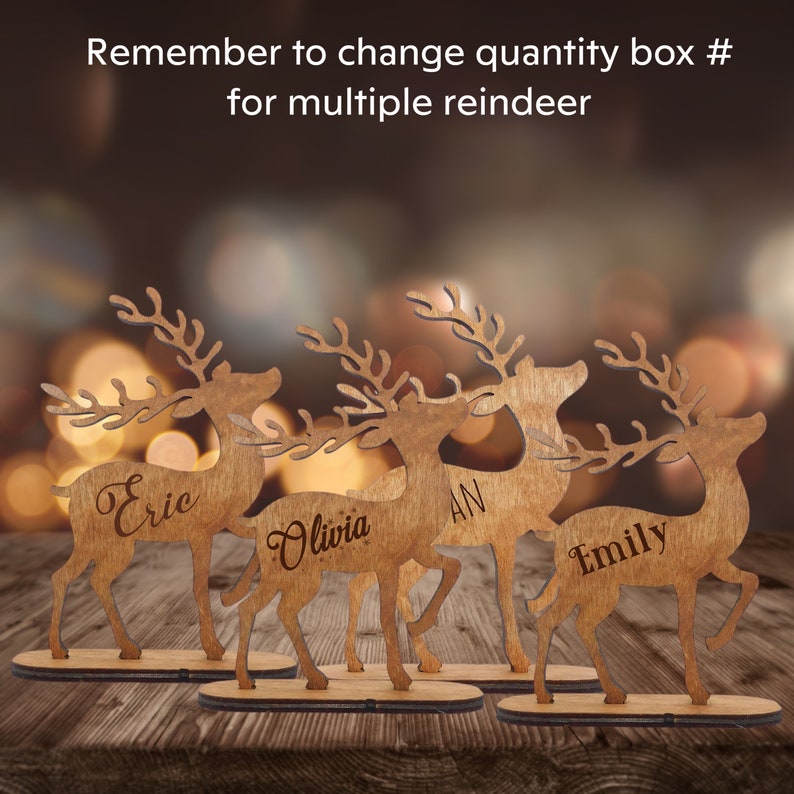 Christmas Place Name, Personalised Reindeer Decorations Stag Place Name ...