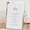 Artsy Wedding Bar Sign, Printable Bar Menu, Wavy Border Fun Colorful ...