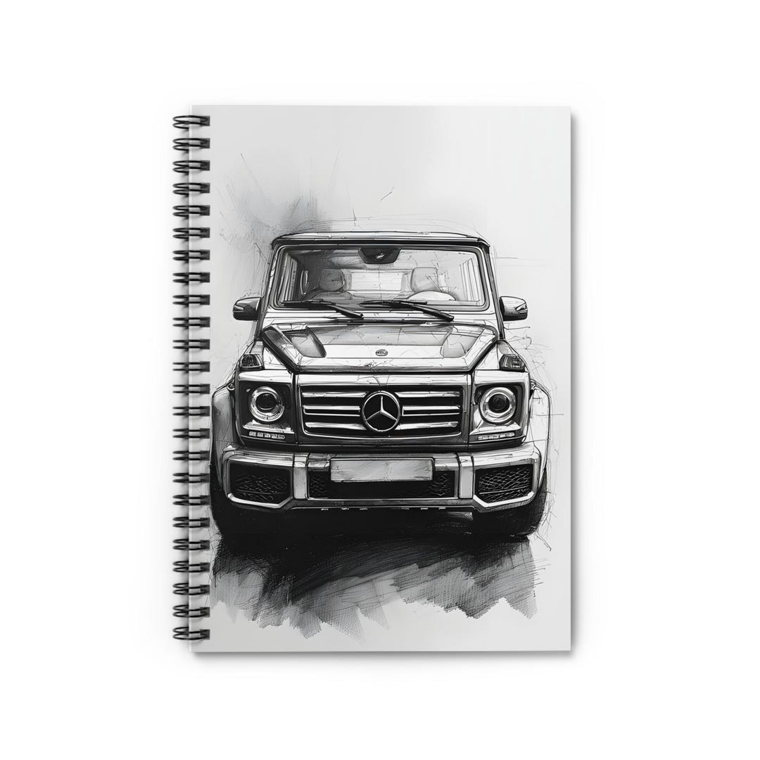 Mercedes G-wagon Sketch Spiral Notebook | Ruled Journal, Car ...