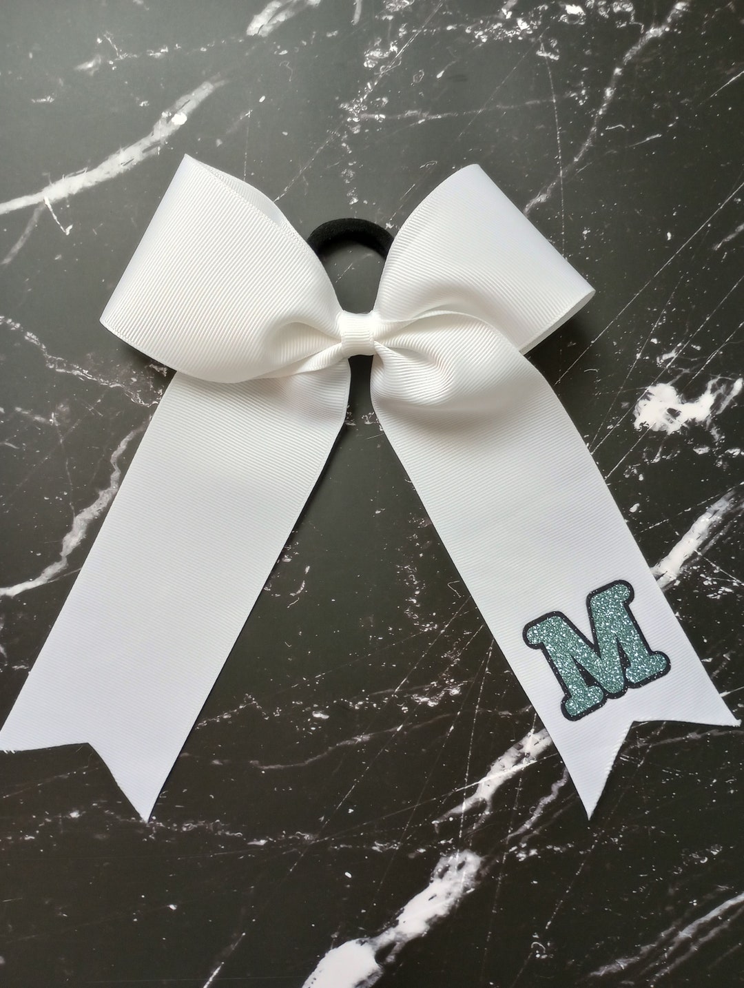 Team Letter With Outline Customizable Game Day Long Tail Cheer Bow - Etsy