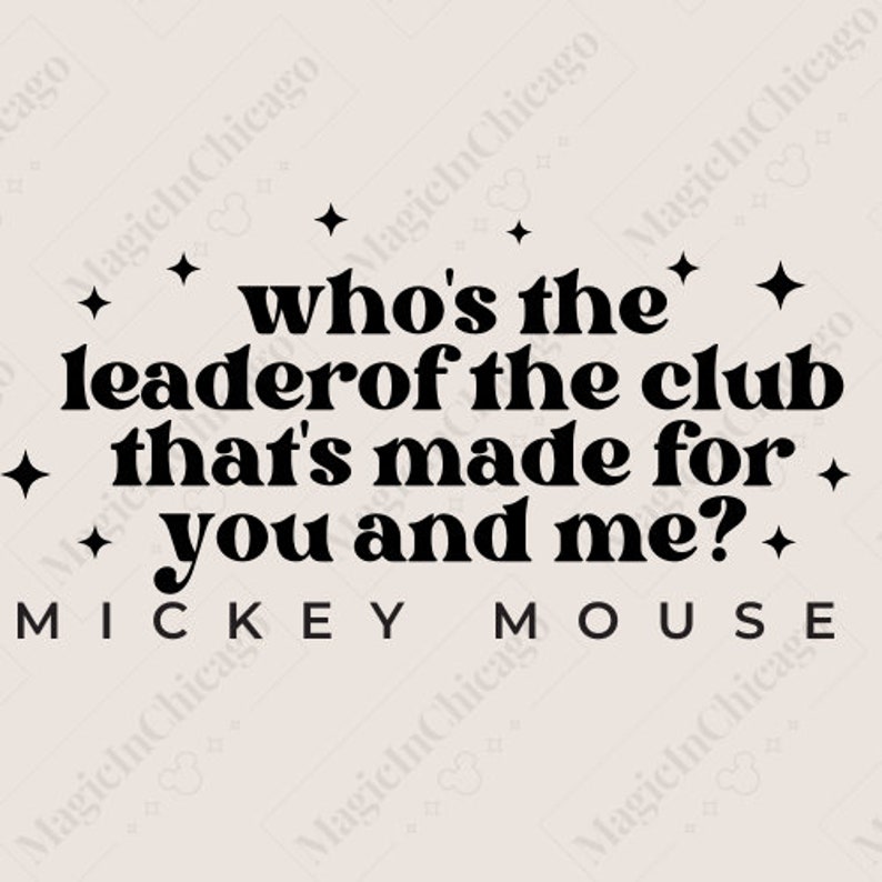 Mickey Mouse - Who's the Leader of the Club - SVG - Etsy