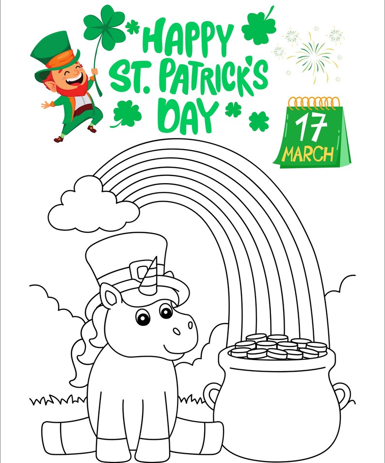 St. Patrick's Day Writing & Coloring Pages, Printable Coloring Pages ...