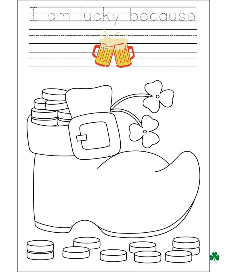St. Patrick's Day Writing & Coloring Pages, Printable Coloring Pages ...