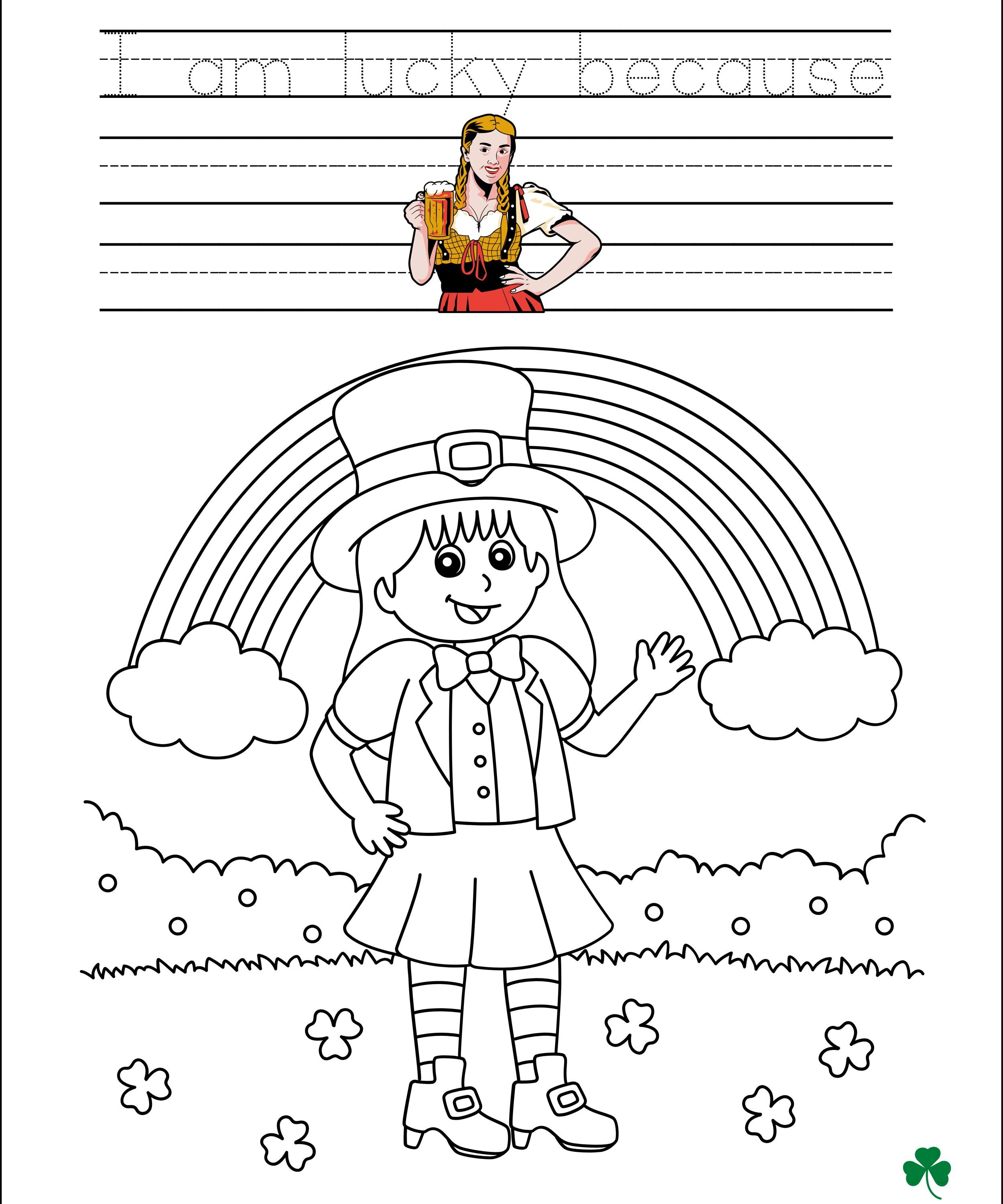 St. Patrick's Day Writing & Coloring Pages, Printable Coloring Pages ...