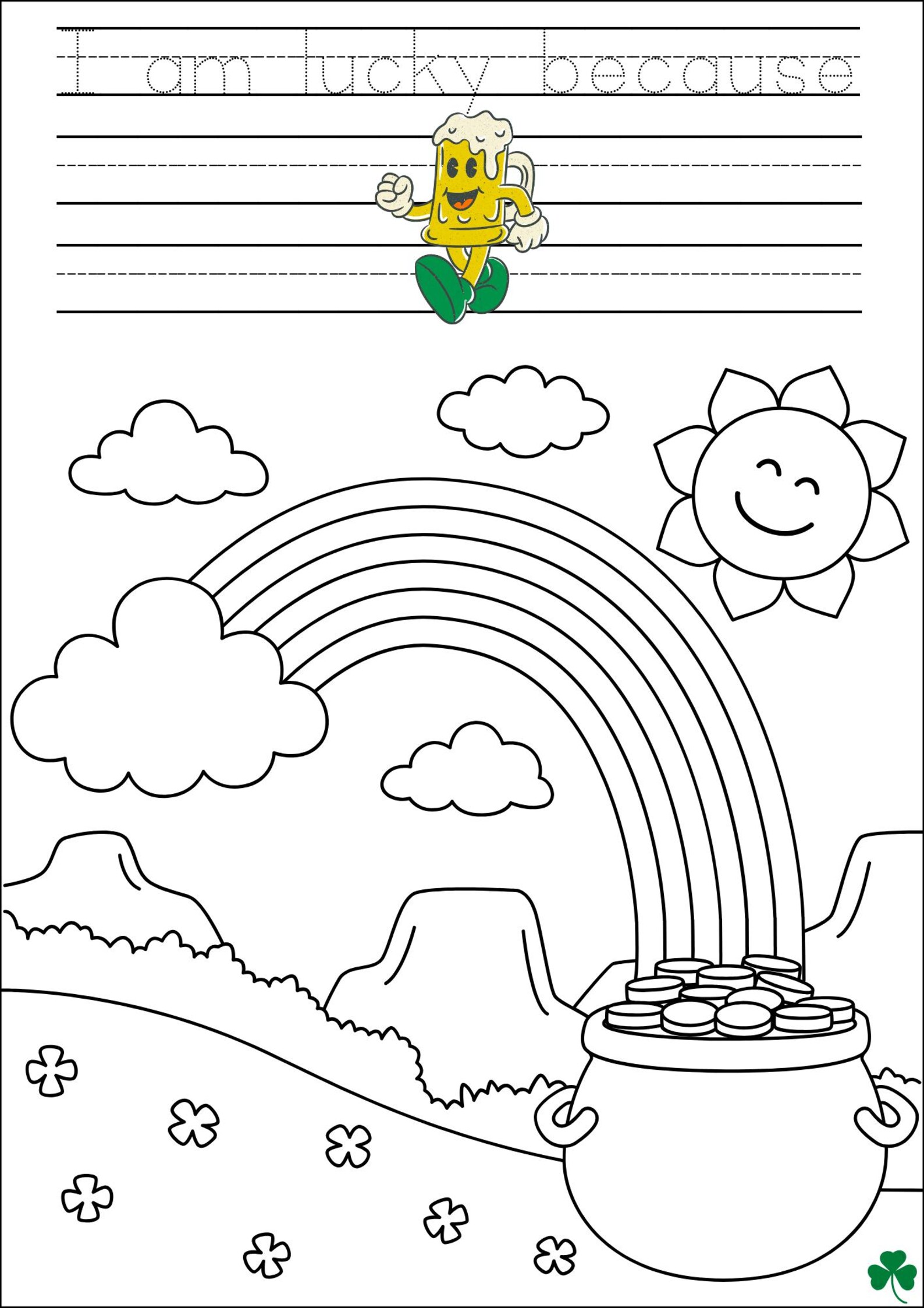 St. Patrick's Day Writing & Coloring Pages, Printable Coloring Pages ...