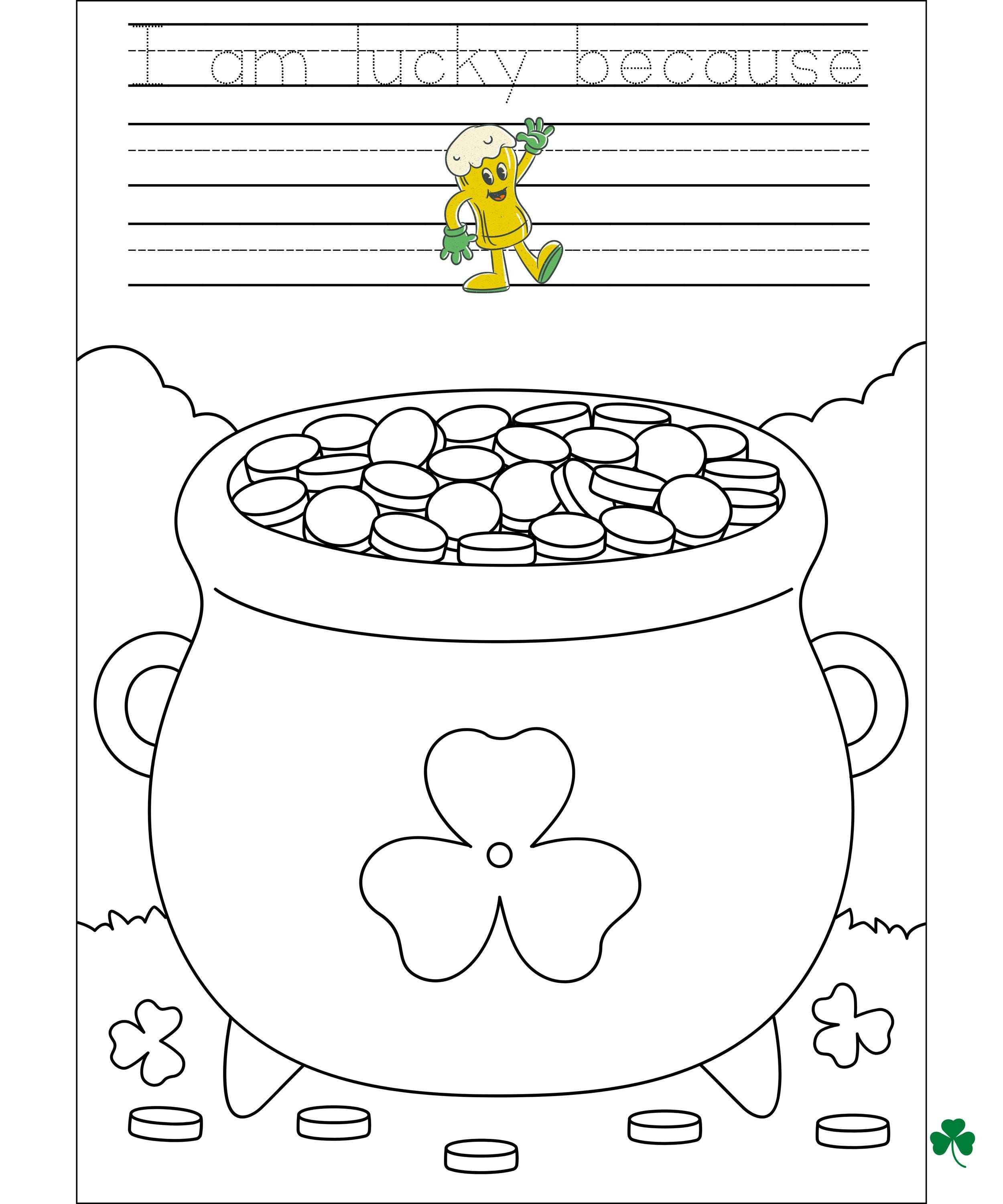 St. Patrick's Day Writing & Coloring Pages, Printable Coloring Pages ...