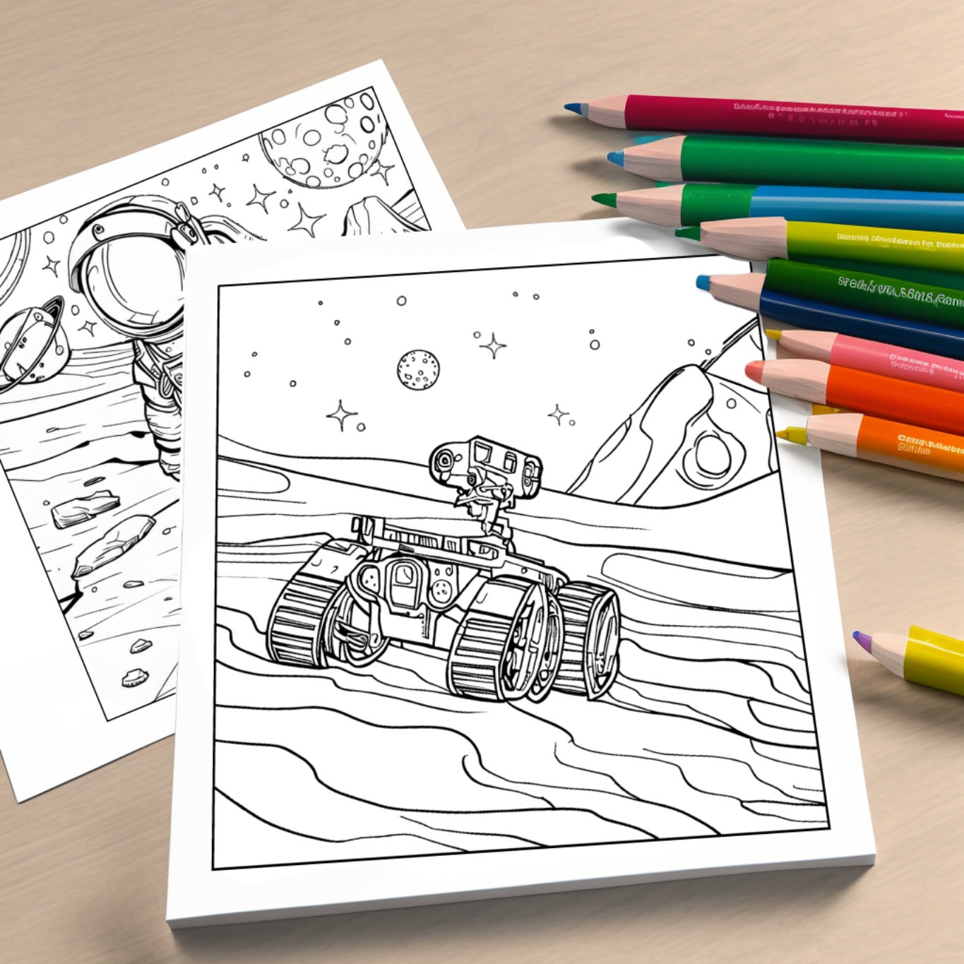 20 Space Colouring Pages for Little Geeks and Space Explorers (instant ...