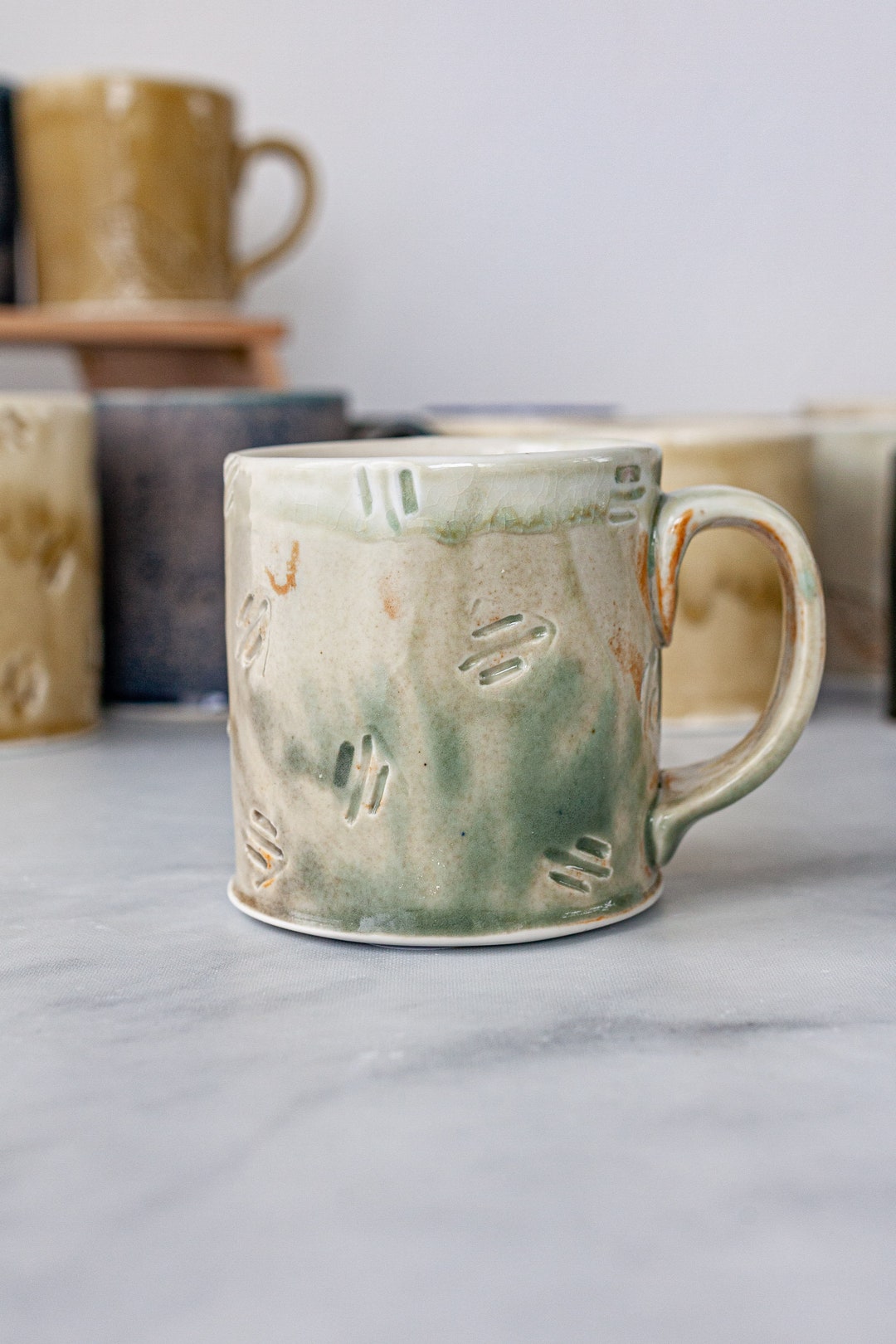 Large Light Green Ceramic Mugs - Etsy