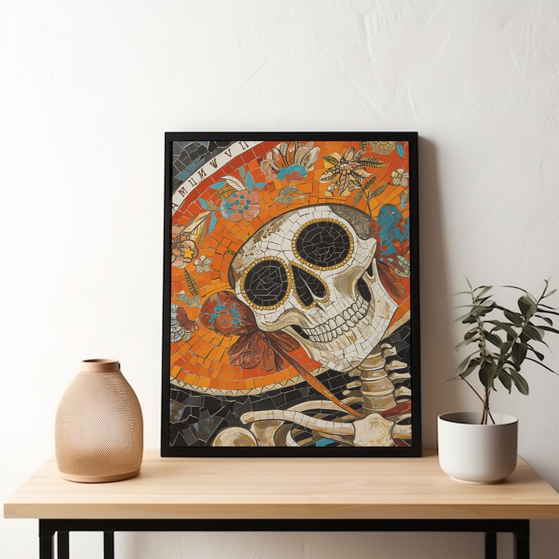 Day of the Dead Digital Art Print, Dia De Los Muertos Wall Decor ...