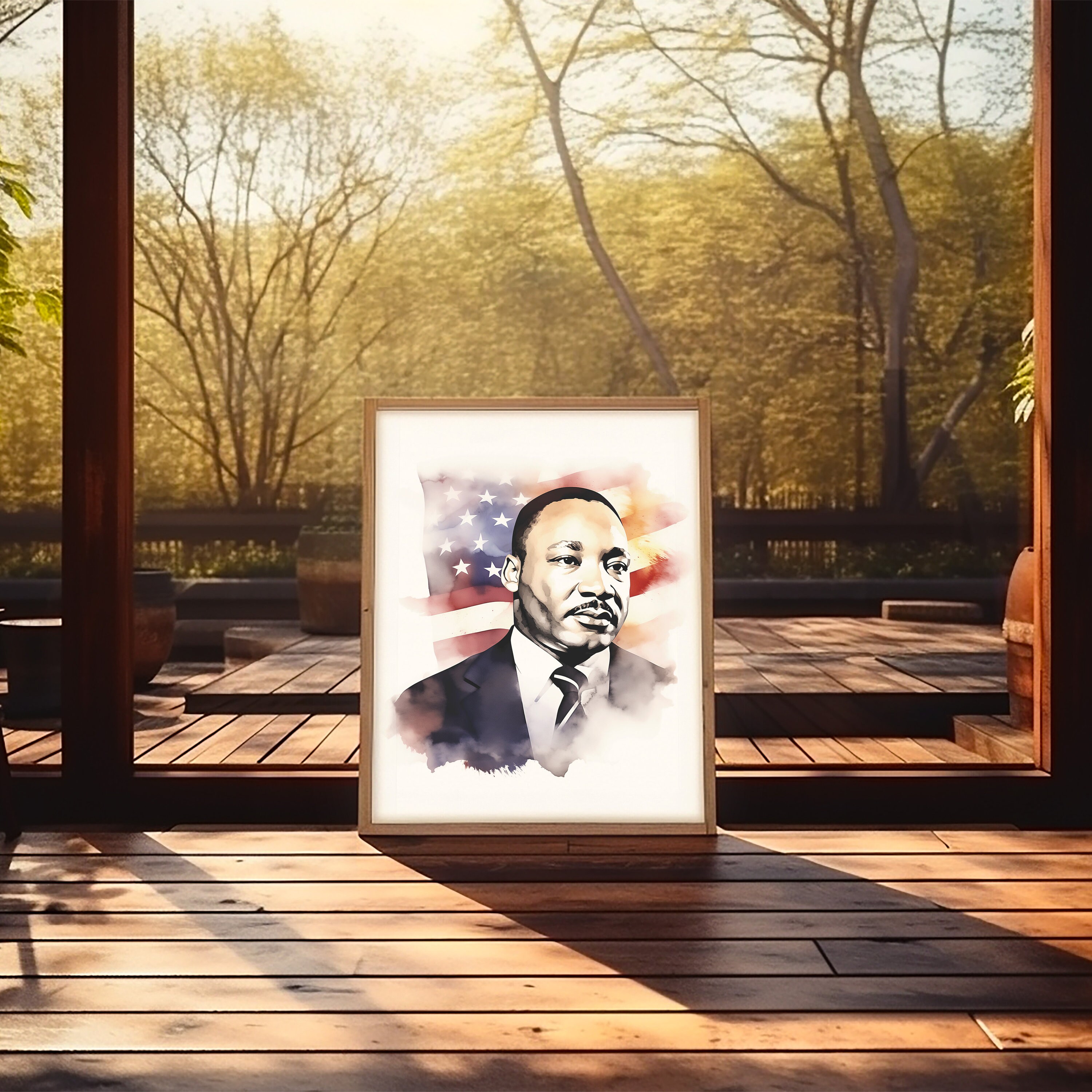 Martin Luther King Jr. Digital Art Print, Civil Rights Wall Art, Star ...