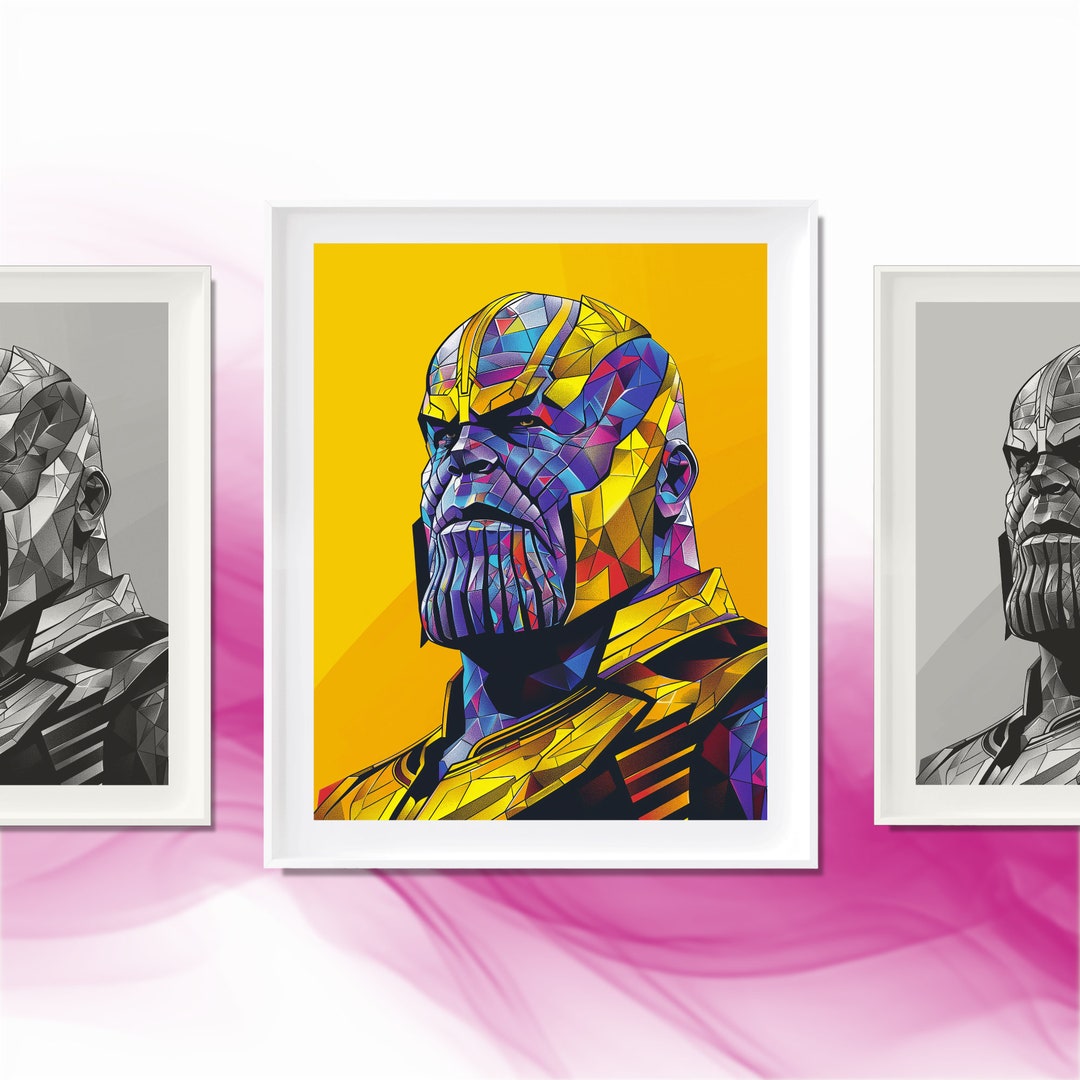 Bold Villain Digital Art Print, Colourful Geometric Supervillain ...