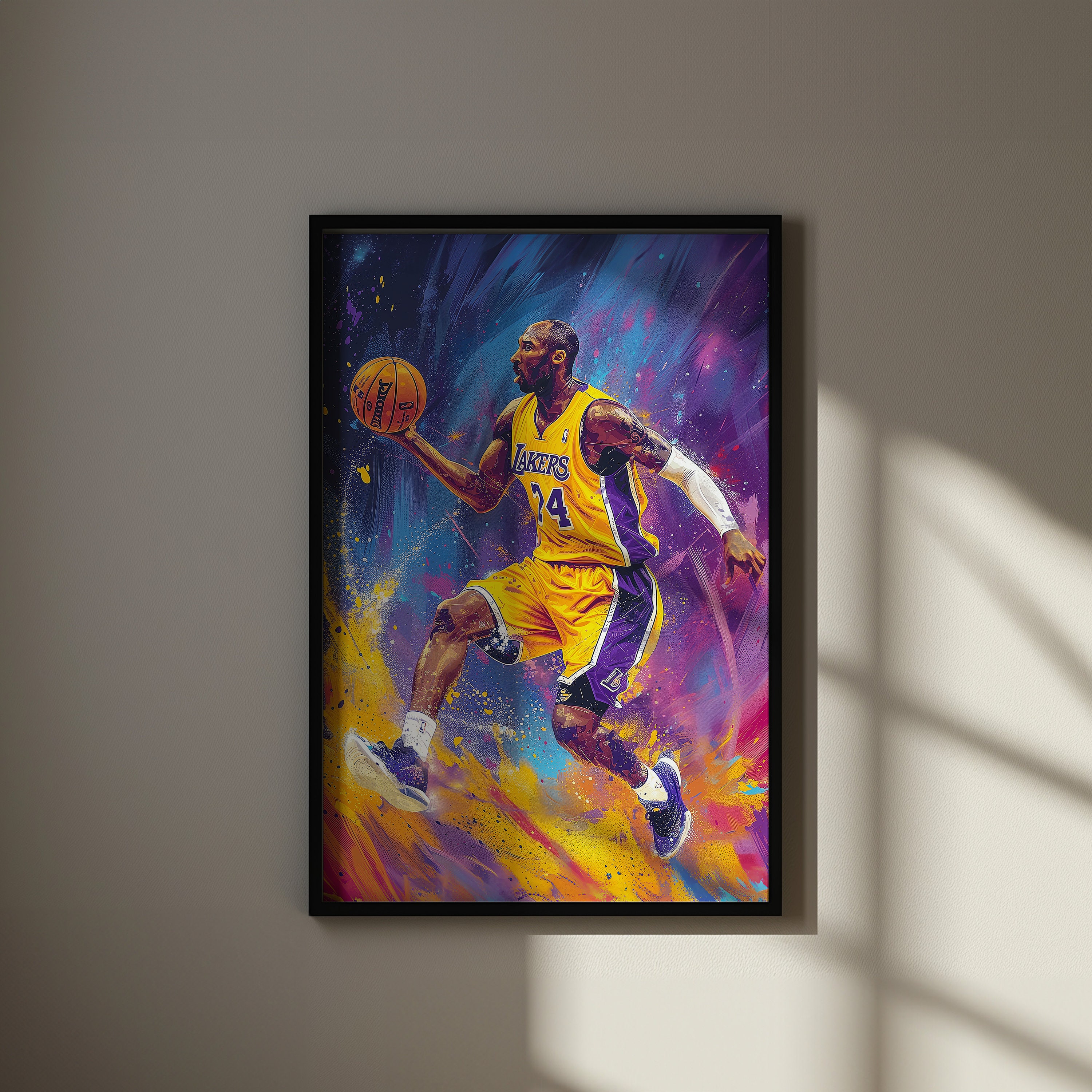 NBA Digital Art Print, Kobe Bryant Wall Decor, LA Lakers, Iconic ...